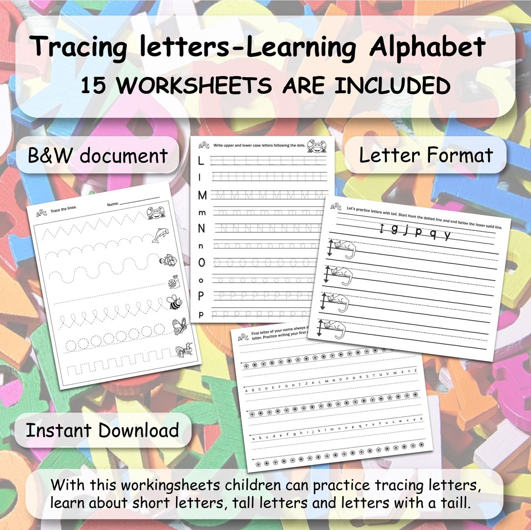Tracing Letters - Learning Alphabet - Etsy