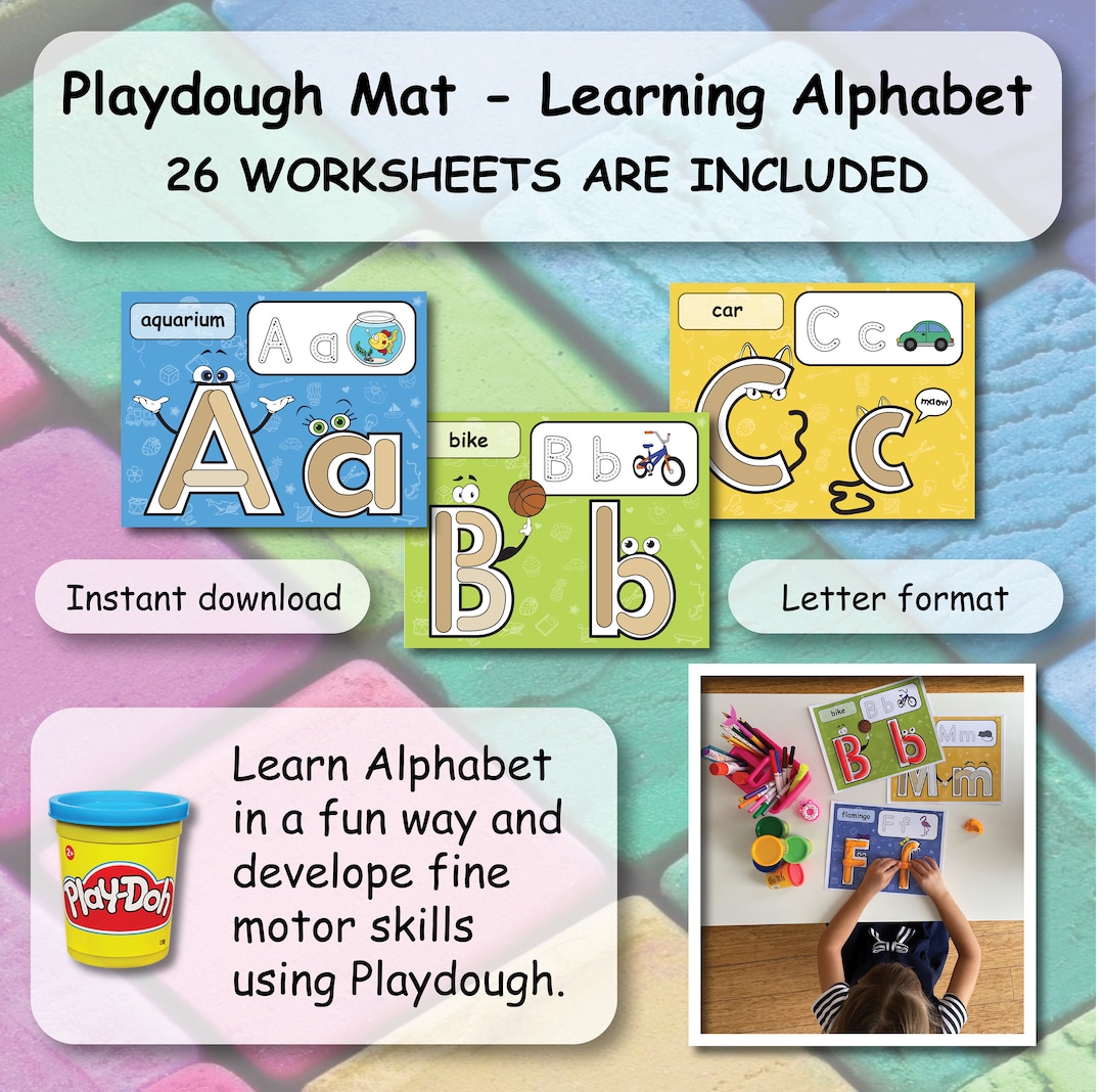 Learning Alphabet Playdough Mat - Printable Educational Resource for ...