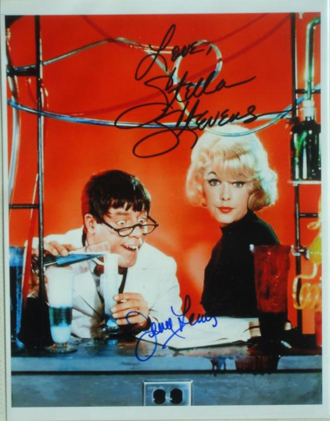 NUTTY PROFESSOR Cast Signed Photo X2 - Jerry Lewis & Stella Stevens W ...