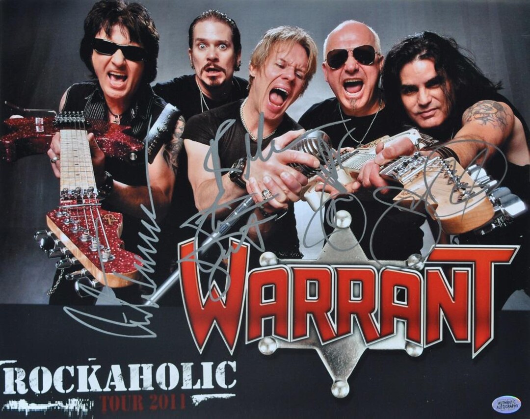 Warrant! Rocknroll Group! Signed Photo: Jani Lane, Erik Turner, Joey ...