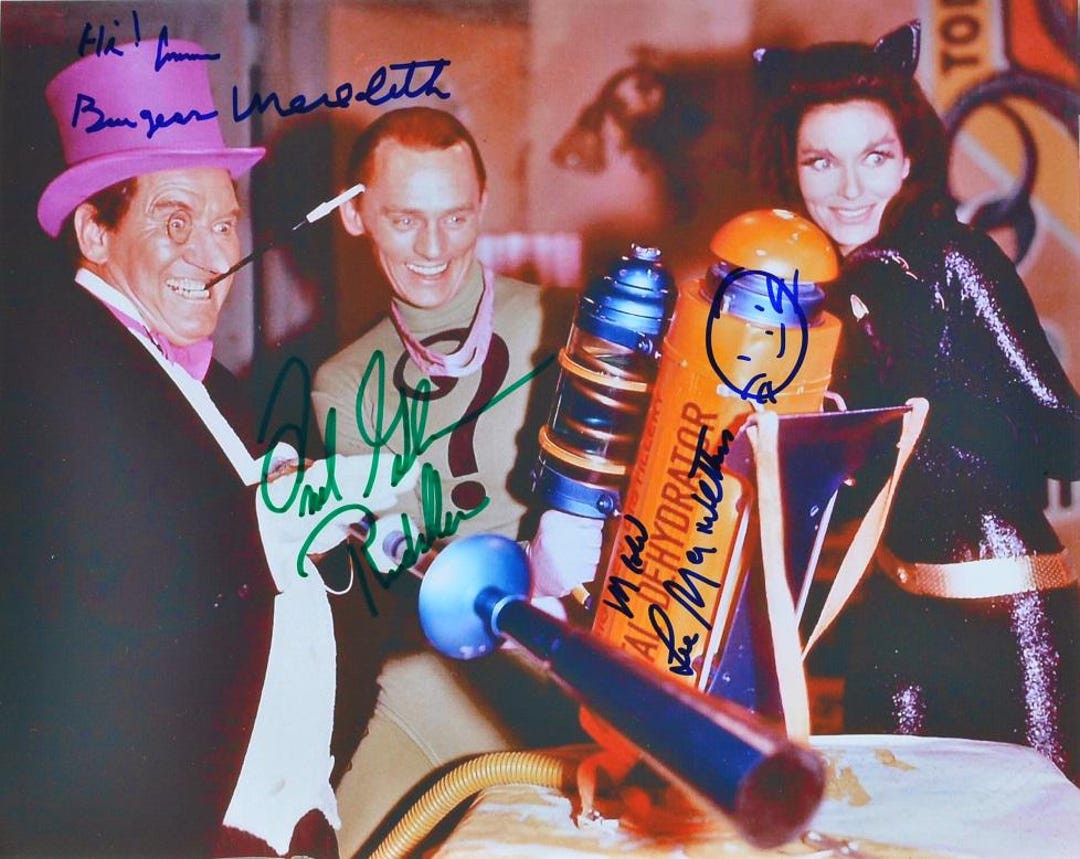 BATMAN TV VILLAINS Cast Signed Photo X3 - Frank Gorshin, Burgess ...