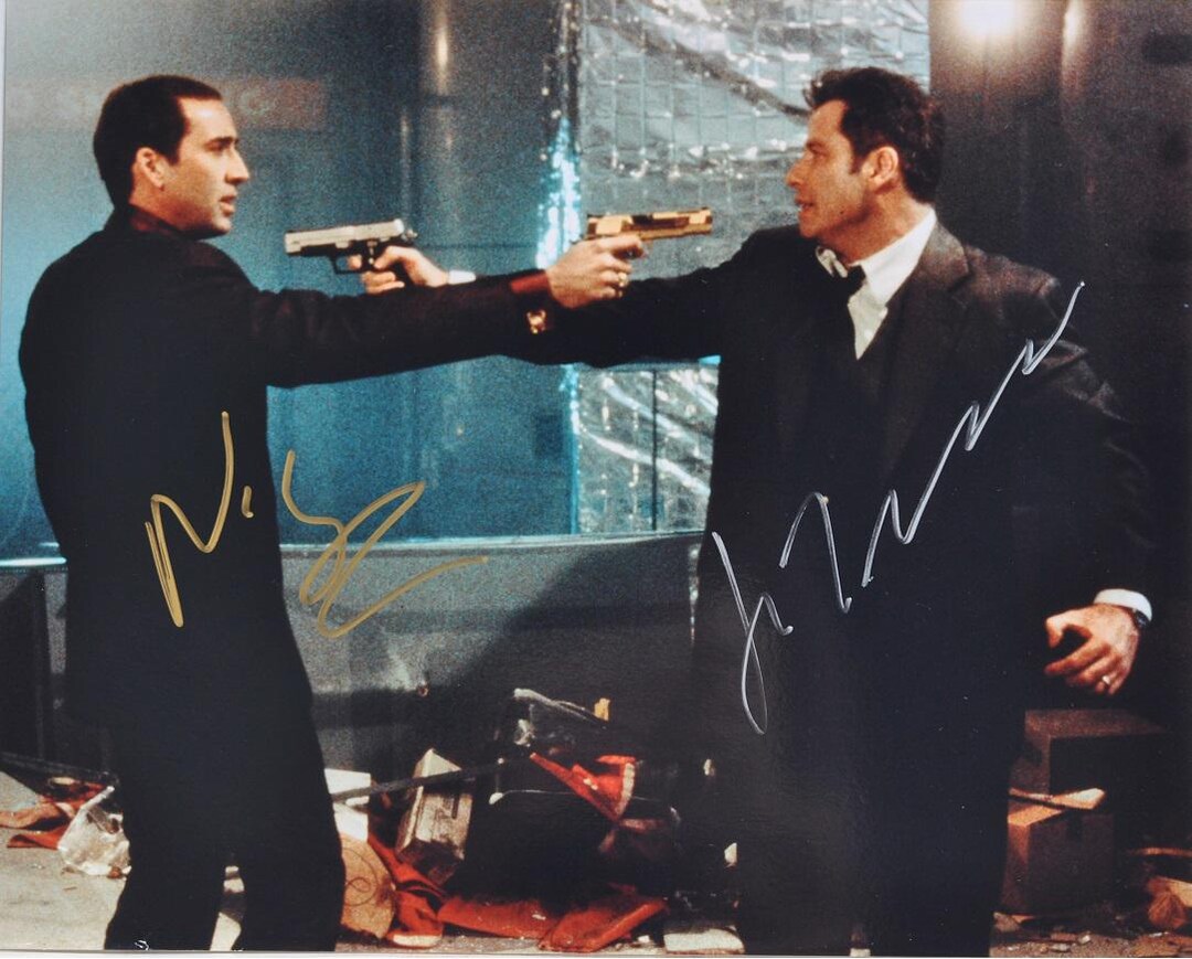 FACE OFF Cast Signed Photo X2 – John TRAVOLTA & Nicholas Cage W/coa - Etsy