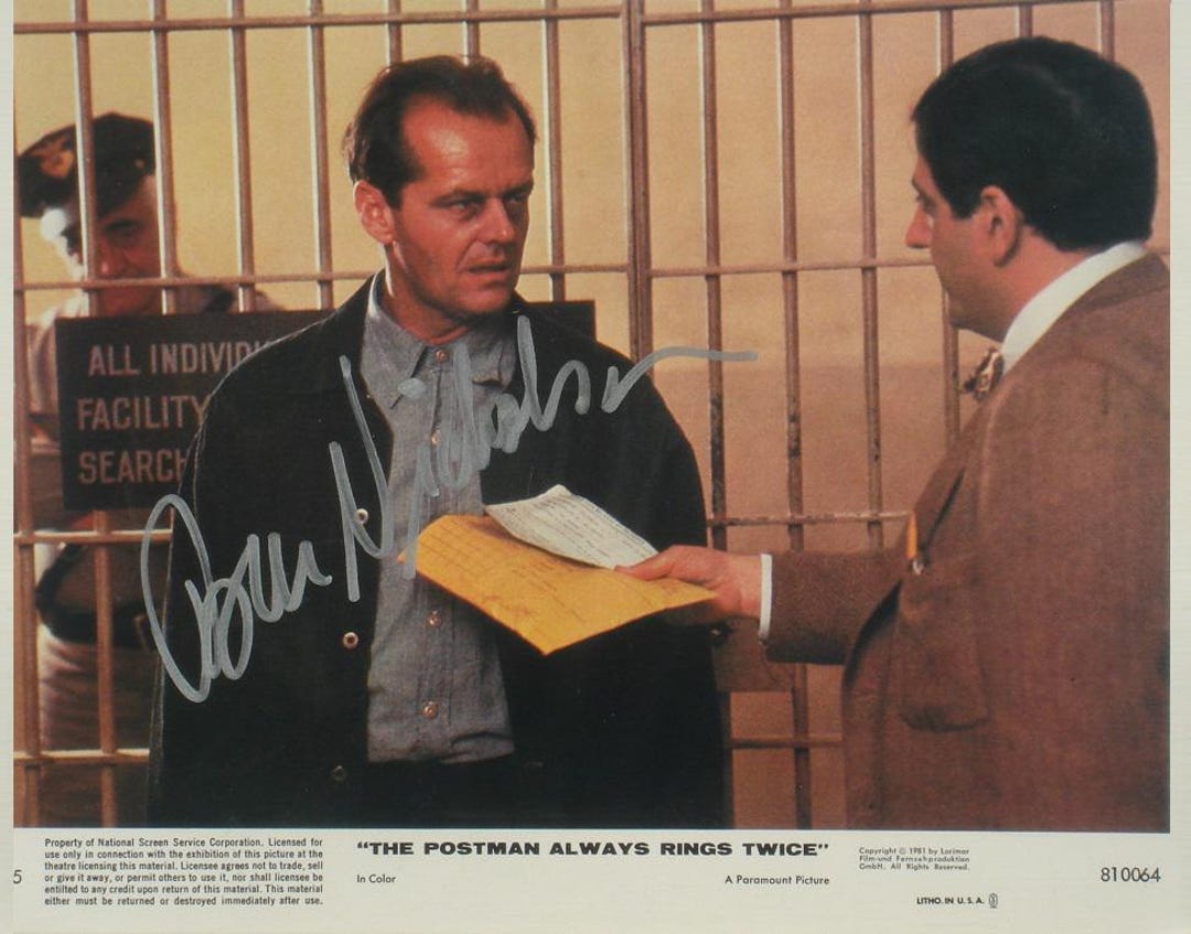 JACK NICHOLSON Signed Photo - the Postman Always Rings Twice - A Few ...
