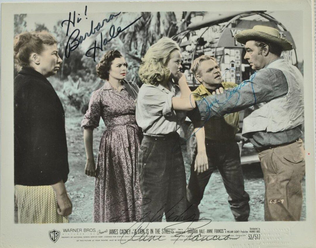 JAMES CAGNEY, Anne FRANCIS, Barbara Hale Signed Photo – A Lion in the ...