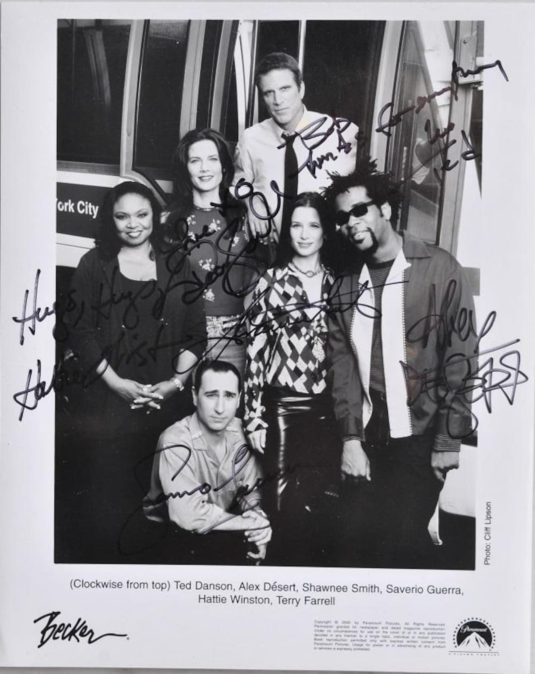BECKER Cast Signed Photo X6- Ted Danson, Terry Farrell, Shawnee Smith ...
