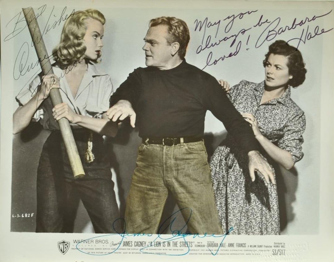 JAMES CAGNEY, Anne FRANCIS, Barbara Hale Signed Photo – A Lion in the ...