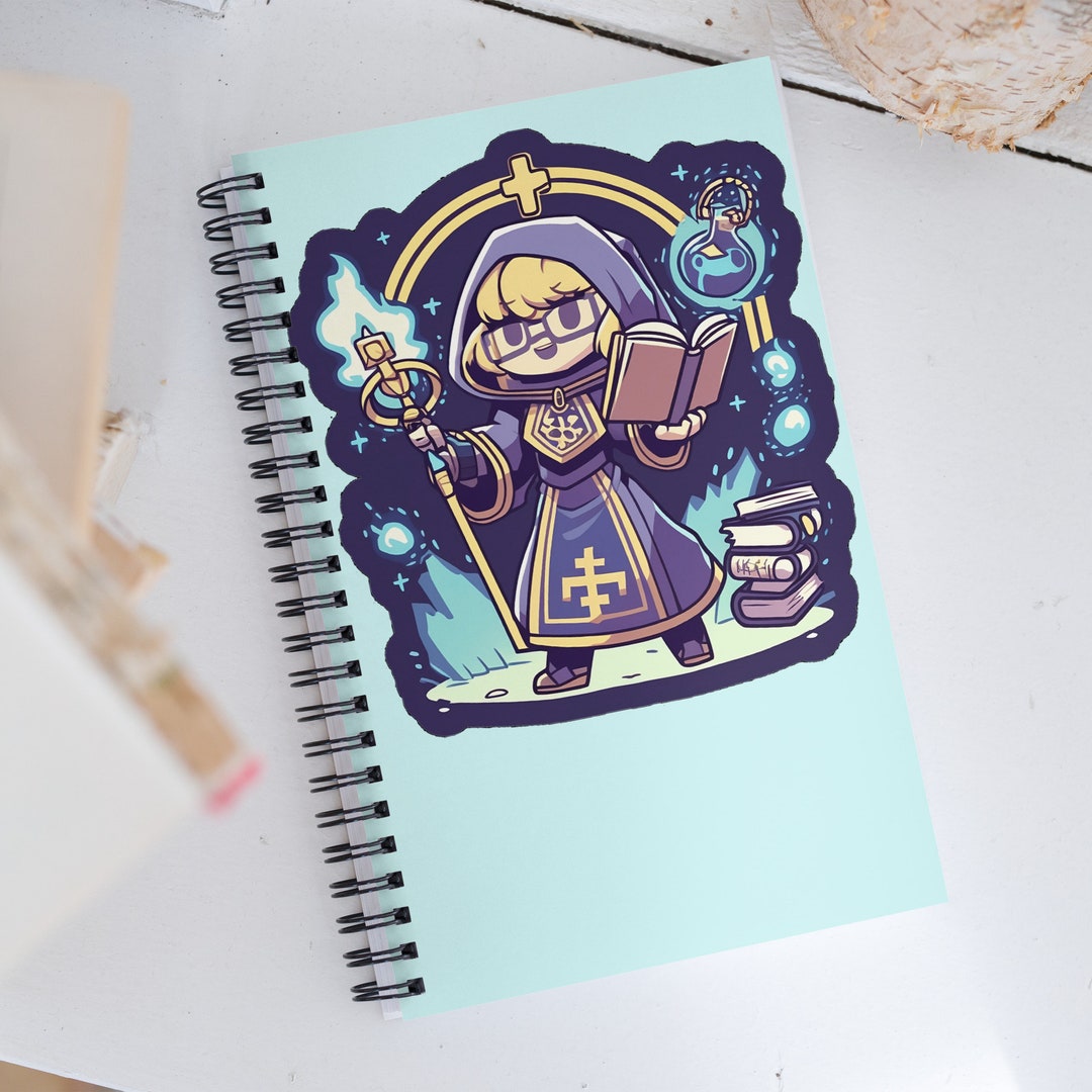Nerdy Cleric Spiral Notebook, Cute Class Notebooks for Dungeons and ...