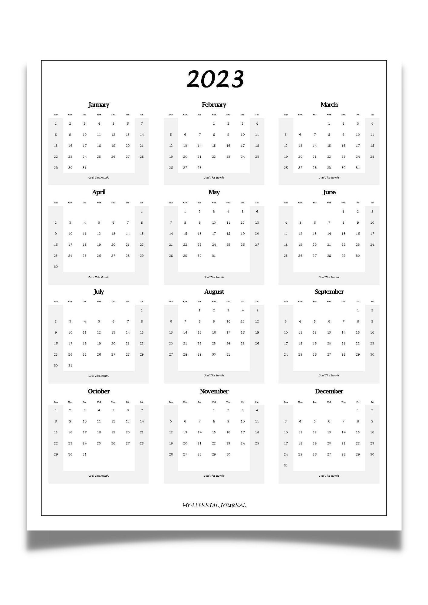2023 Calendar - Digital | 2023 Calendar Template to Download/print ...