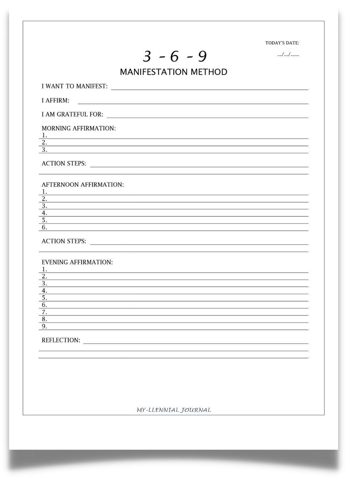 369 Manifestation Journal - Digital Product | 369 Manifestation Method ...