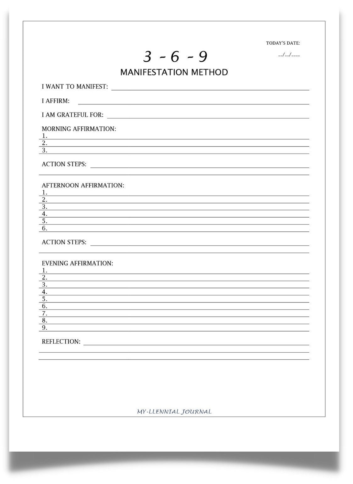 369 Manifestation Journal - Digital Product | 369 Manifestation Method ...