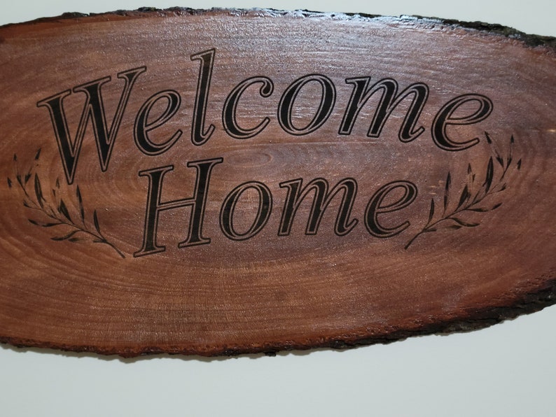 Rustic Live Edge Sign. Welcome Home - Etsy