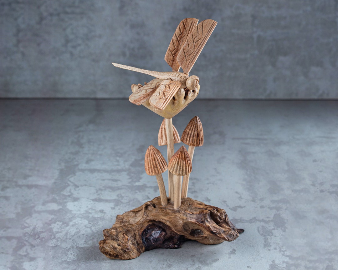 Dragonfly Statue 6 Dragonfly Mushrooms Sculpture - Etsy