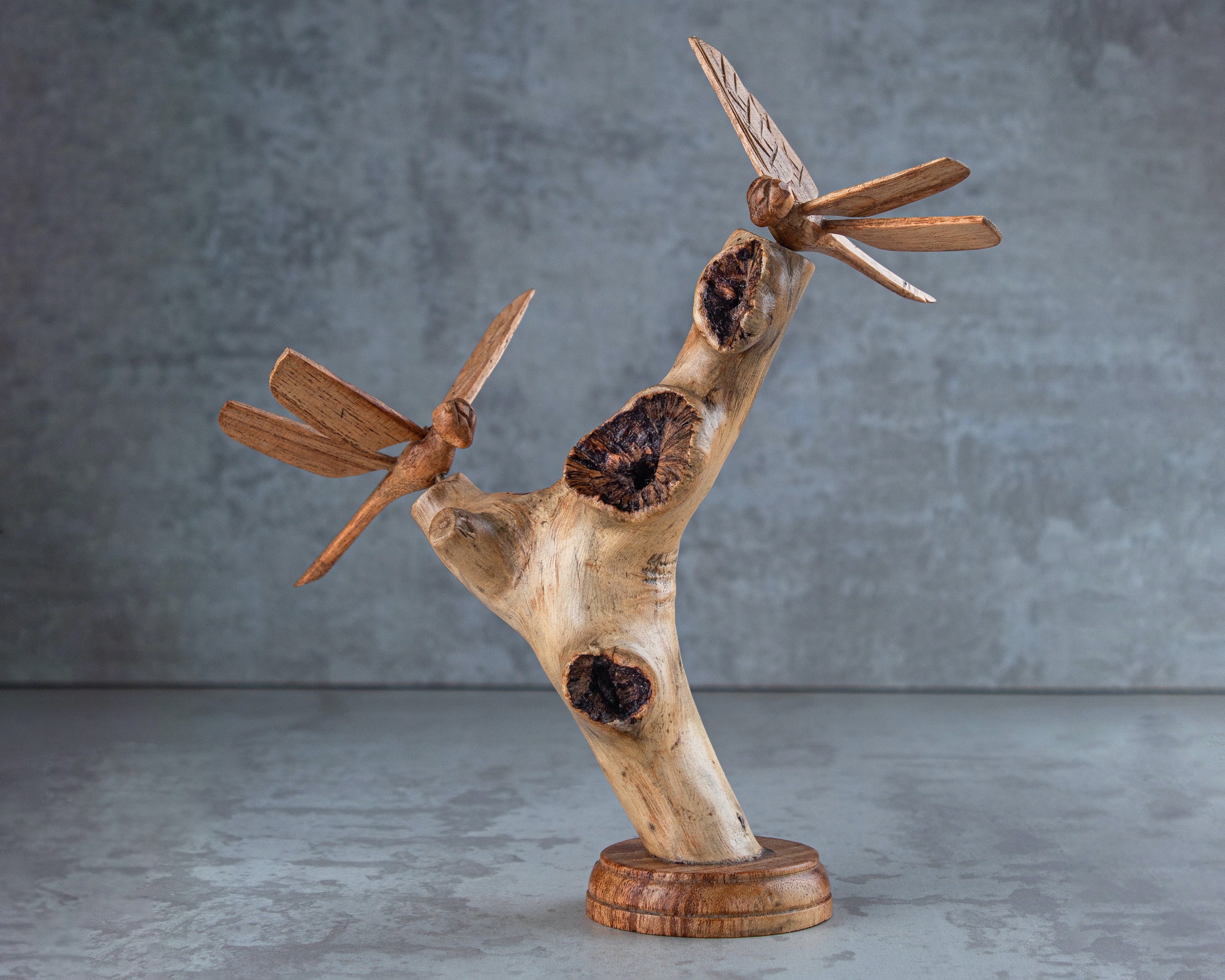 Wooden Dragonfly 8 Sculpture Light Wooden Handmade Unique Gift L Home ...