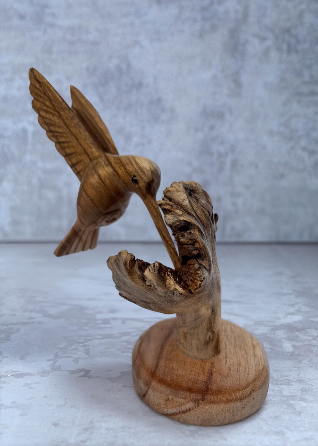 Hand-carved Wooden Hummingbird Sculpture - Etsy