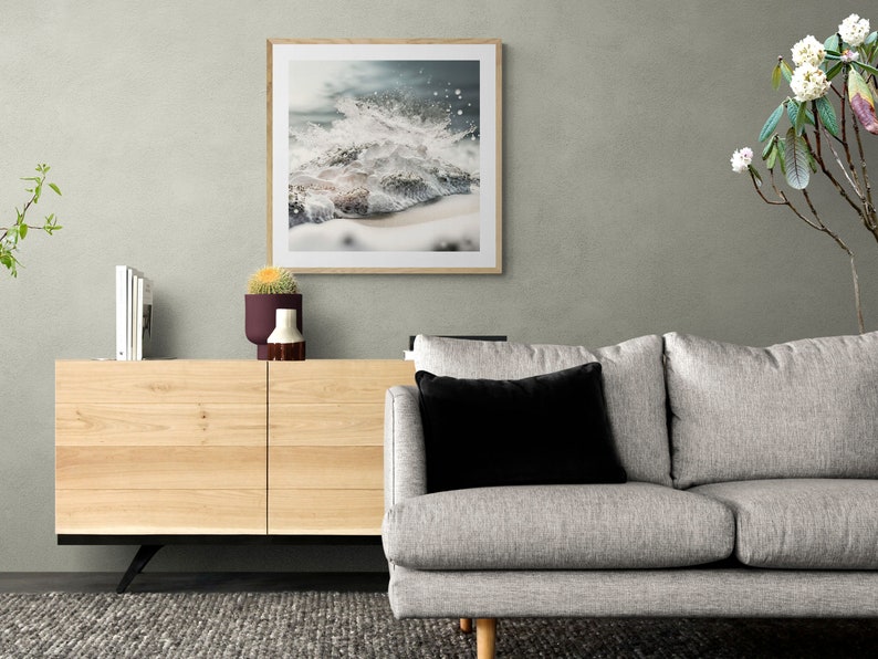 Sea Foam With Sea Shell Art on Beach, Biophilic Wall Art, Cottage ...