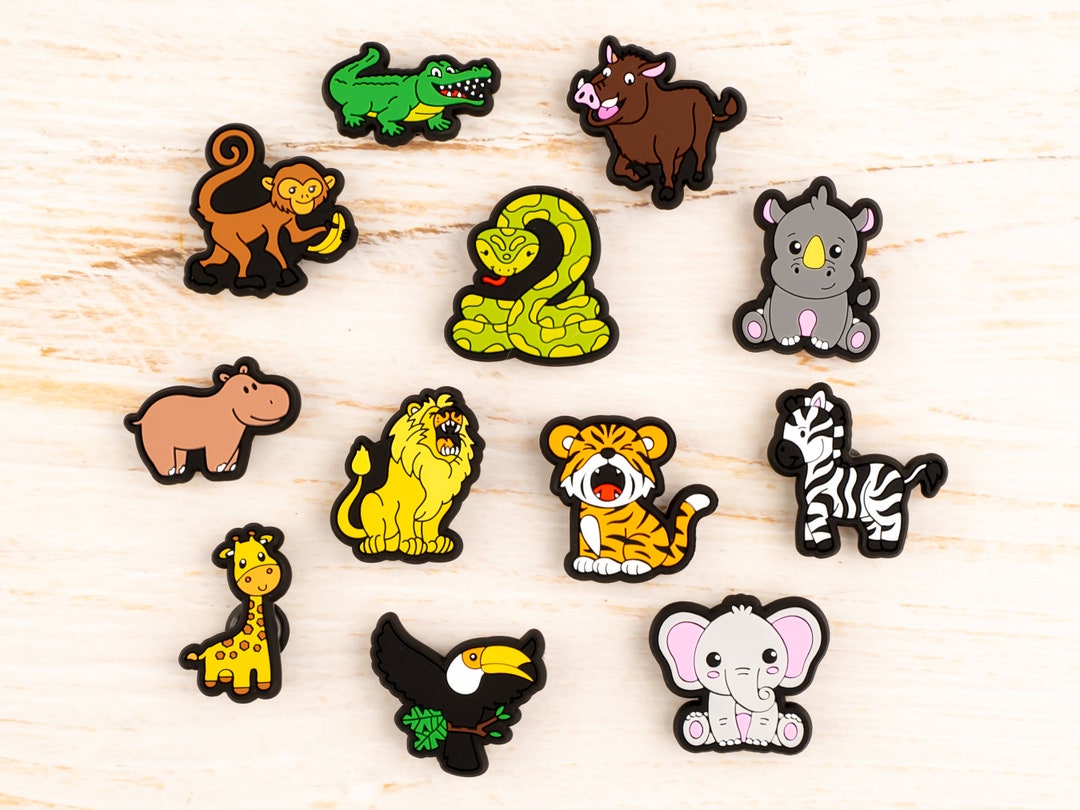 Zoo Animal Shoe Charms Single or 12PCS Set,cute Safari Jungle PVC Clog ...