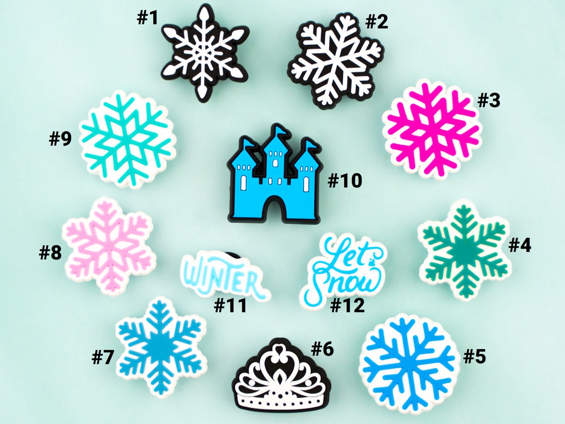 Snowflake Shoe Charms Snow 12PCS PVC Clog Pins Accessories Party Favors ...