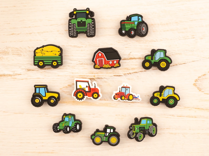 Tractor Shoe Charms Tractor 12PCS PVC Clog Pins Accessories Party ...