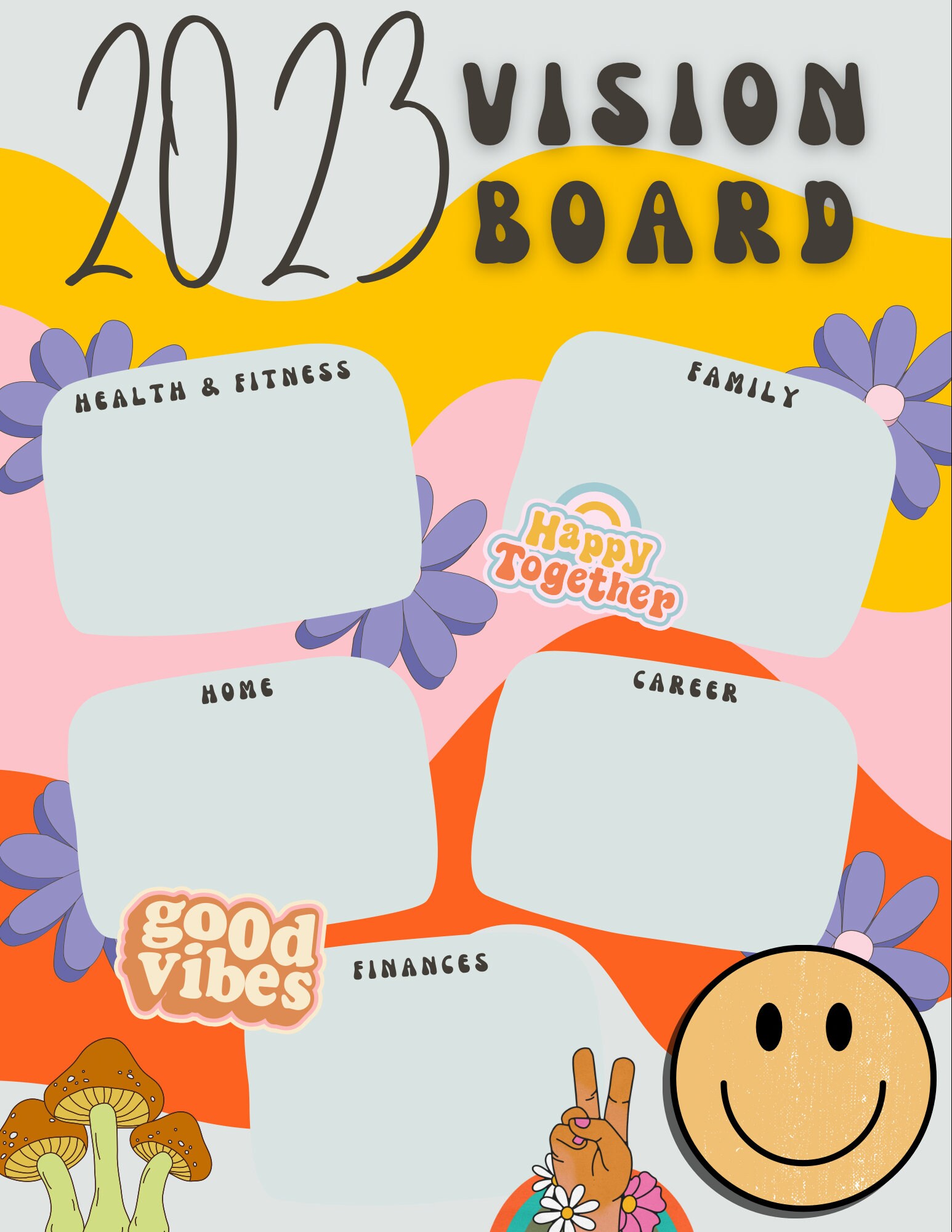 2023 Colorful Vision Board - Etsy