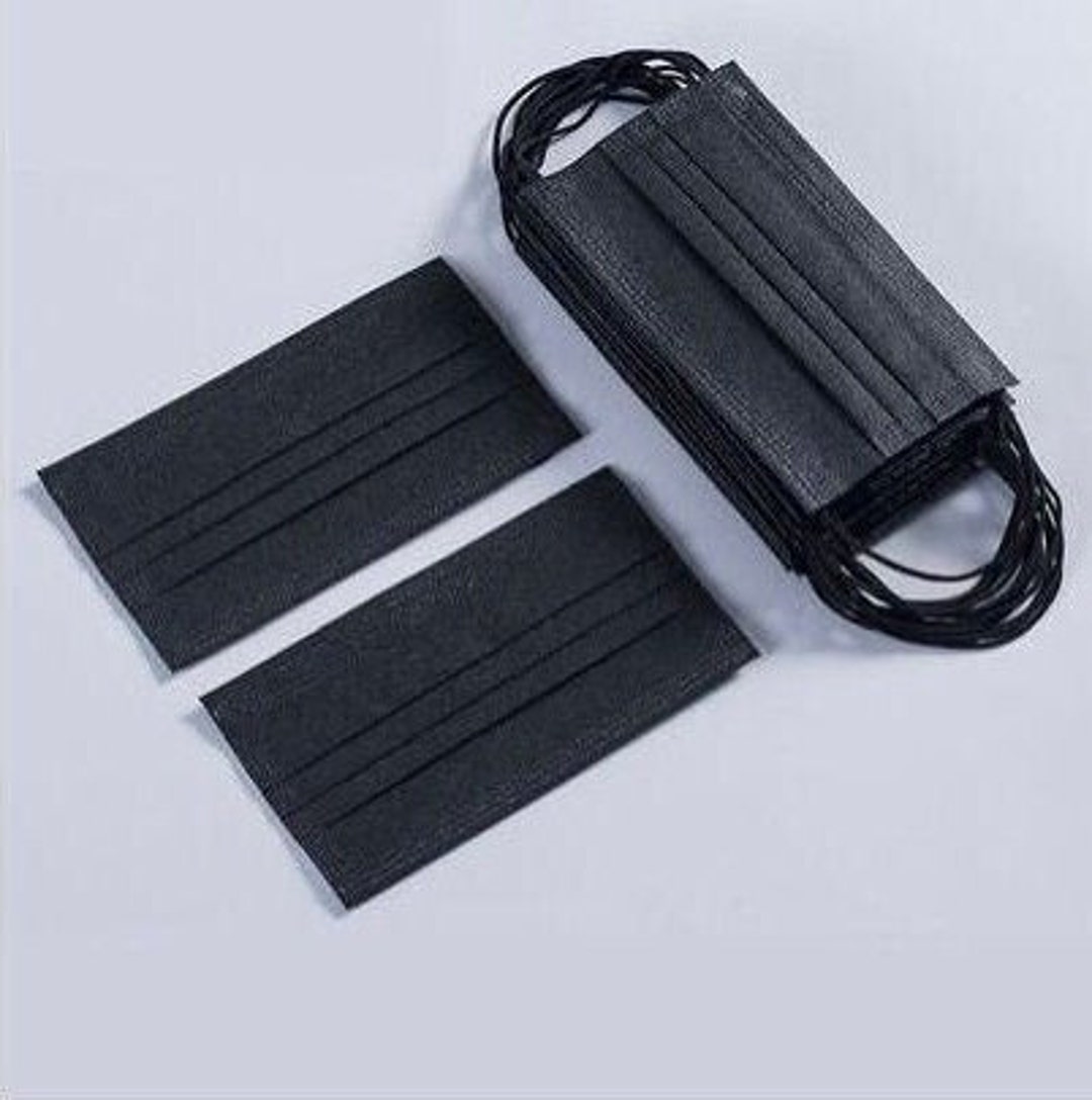 Black Adult Face Masks,black Adult Mask, 50 Pcs Disposable Face Mask ...