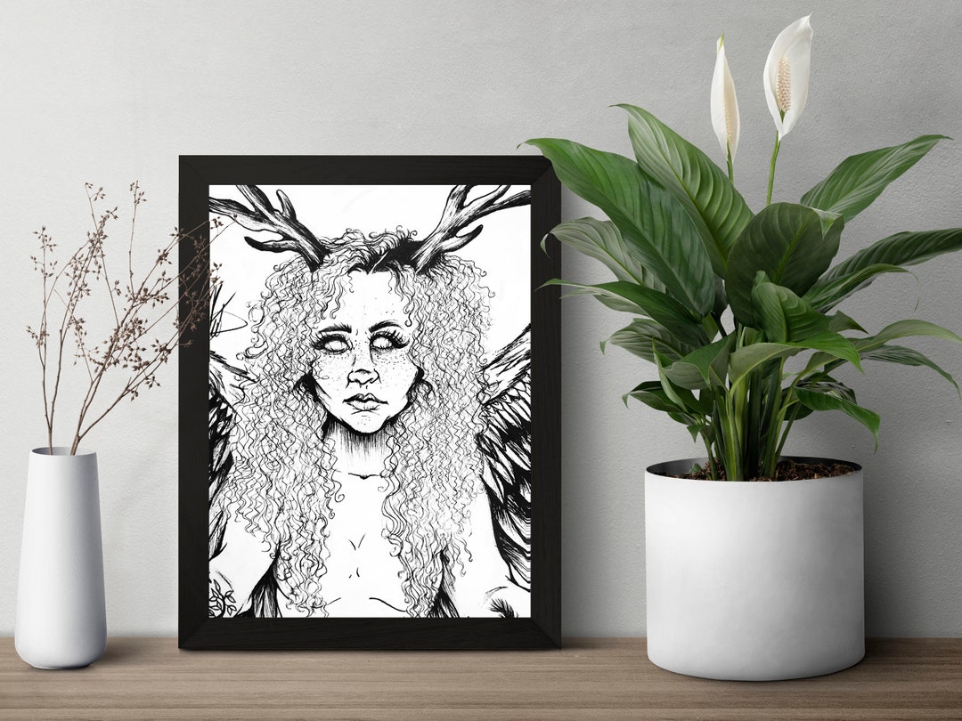Folklore Princess Print | Celtic Folklore Poster, Pagan Art, Celestial ...