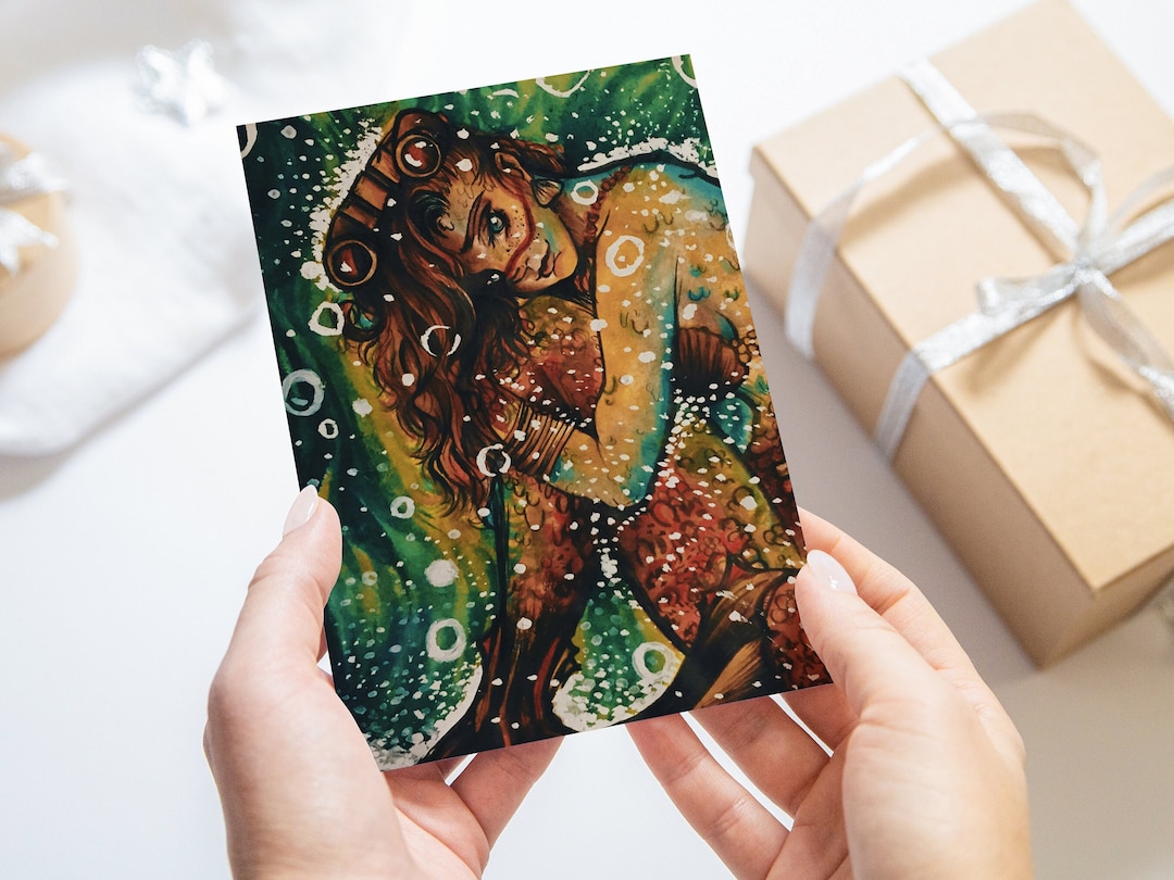 River Mermaid Greeting Card Ariel Mermaid Mermaid Gift Sea - Etsy