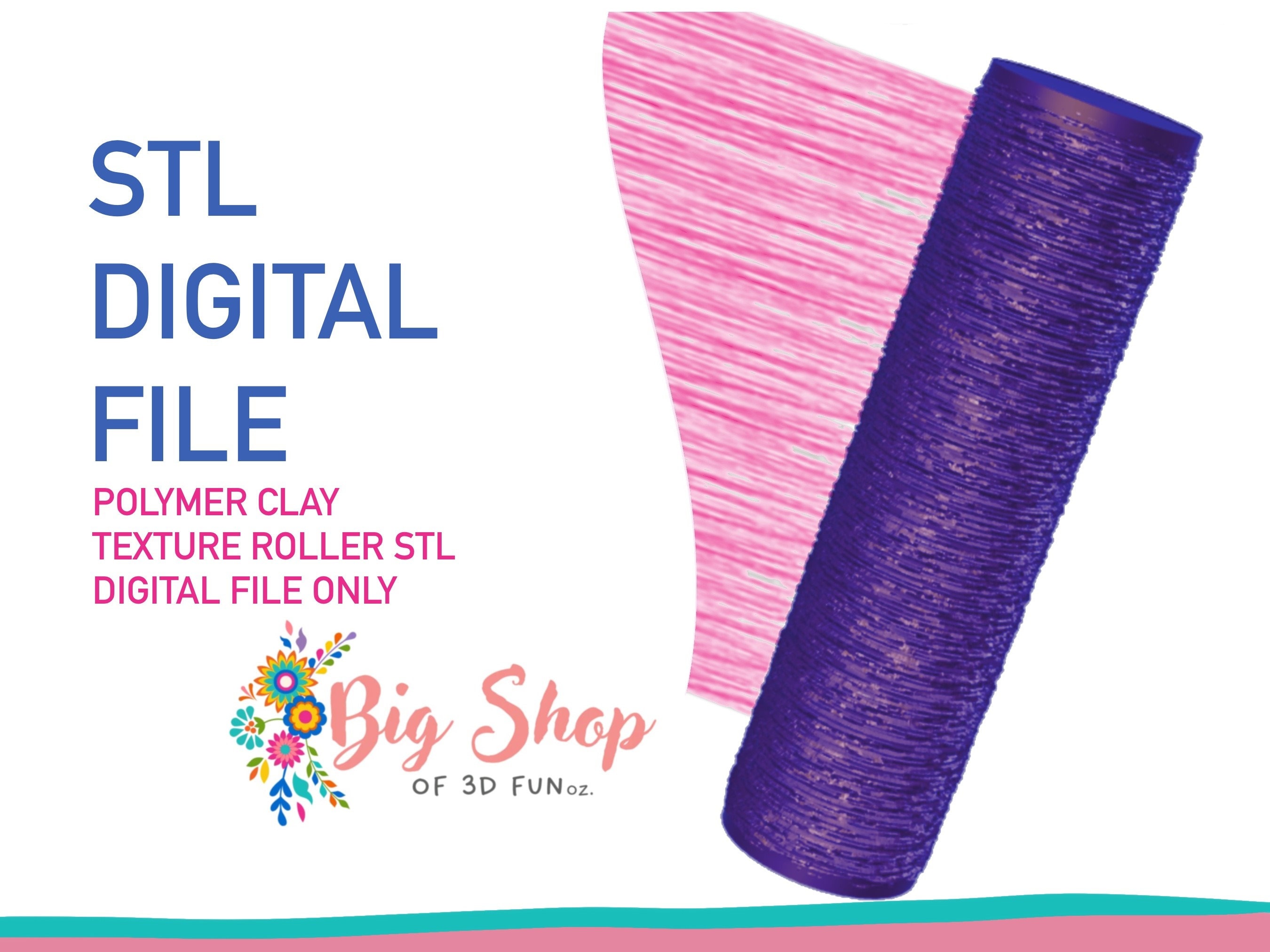 Polymer Clay Texture Roller, STL File, Fine Lines Texture Roller ...