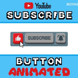 Youtube Subscribe Button Animated Pixelart Overlay for Videos - Etsy