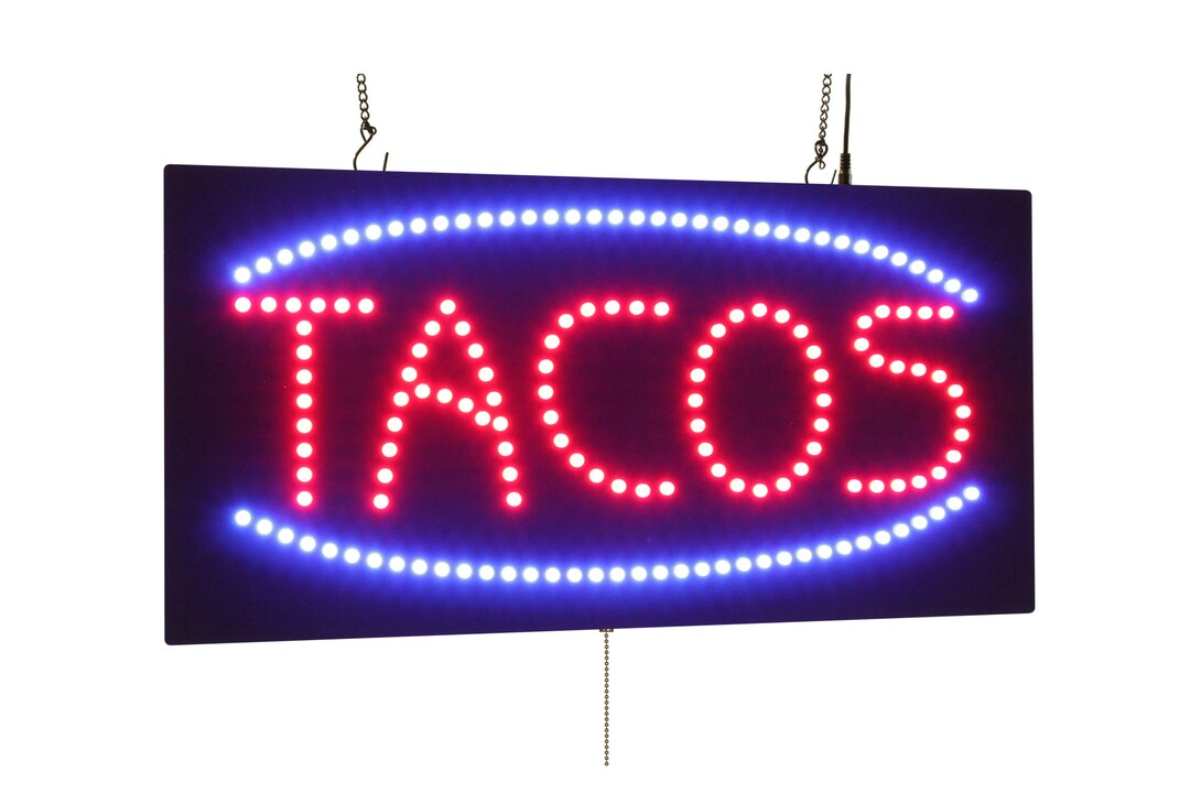 Tacos Burritos Sign, TOPKING, Signage, LED, Neon, Open, Store, Window ...