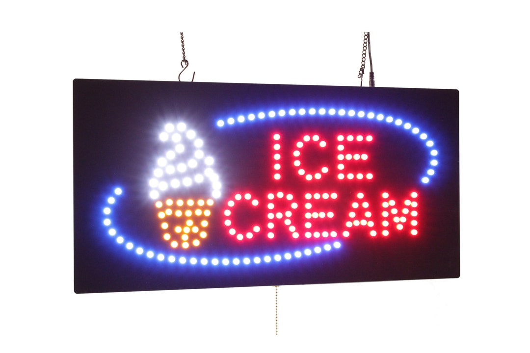 Ice Cream Sign, TOPKING, Signage, LED, Neon, Open, Store, Window, Shop ...