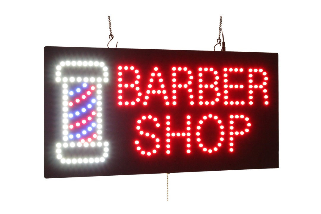Barber Shop Sign, TOPKING, Signage, LED, Neon, Open, Store, Window ...
