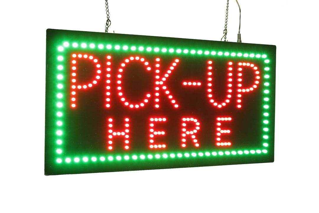 Pick up Here Sign ,LED, Neon, Store, Window, Display, Signage - Etsy
