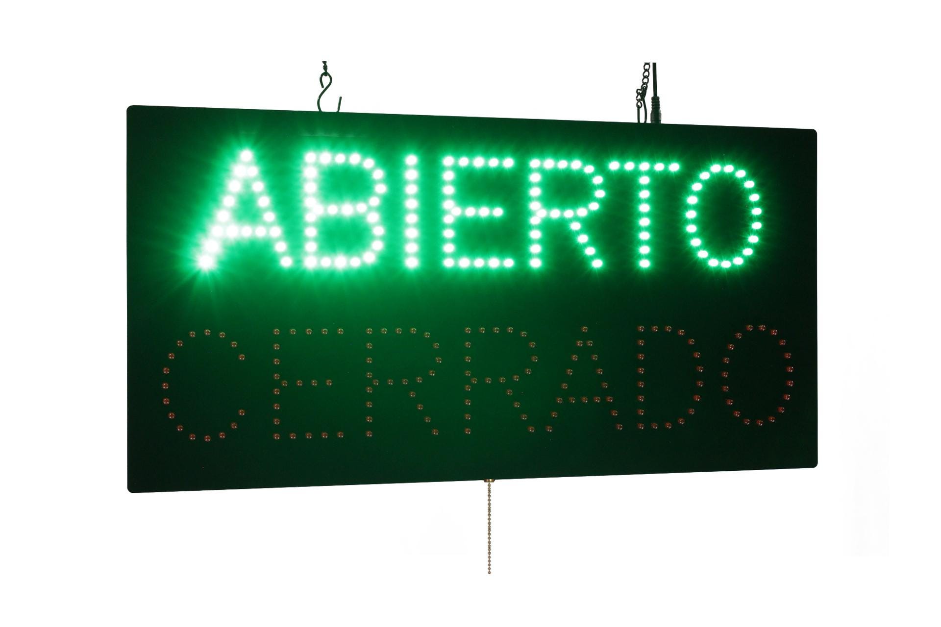Abierto Cerrado Sign, 24"x12", 60x30cm, TOPKING, LED, Neon, Florescent ...