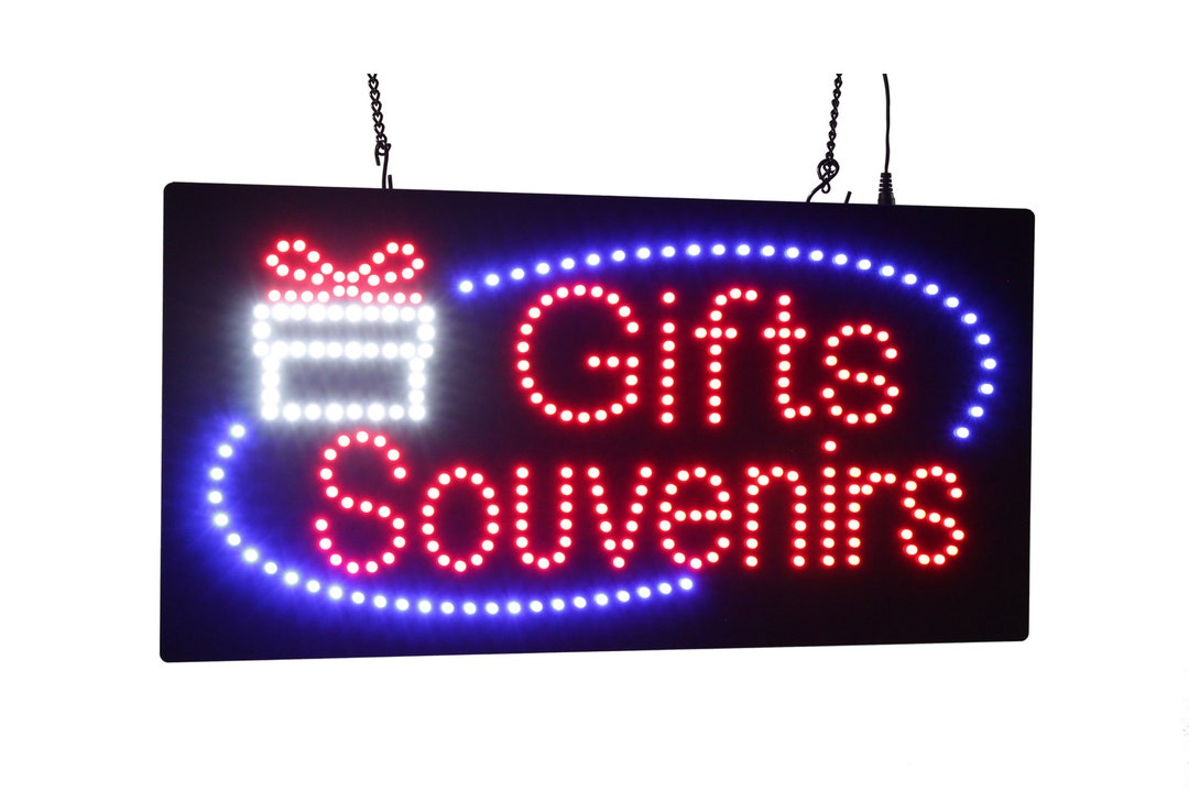 Gifts Souvenirs Sign, TOPKING, Signage, LED, Neon, Open, Store, Window ...