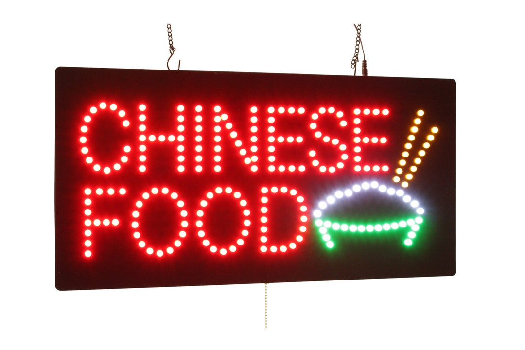Chinese Food Sign, TOPKING, Signage, LED, Neon, Open, Store, Window ...