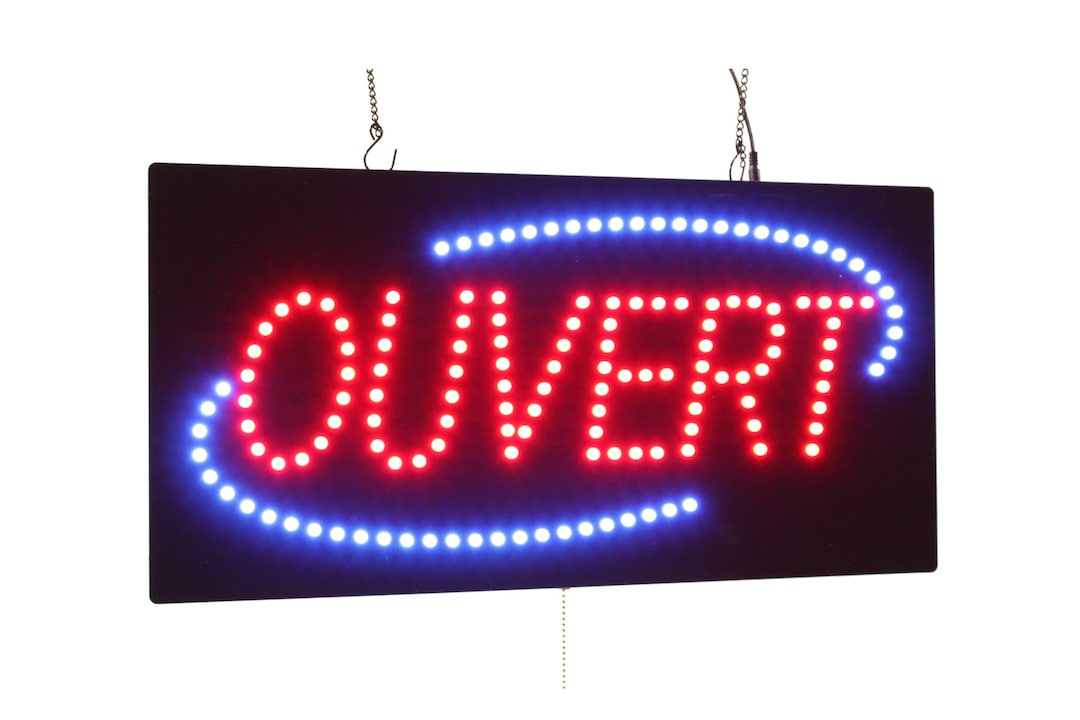 Ouvert Sign, TOPKING, Signage, LED, Neon, Open, Store, Window, Shop ...