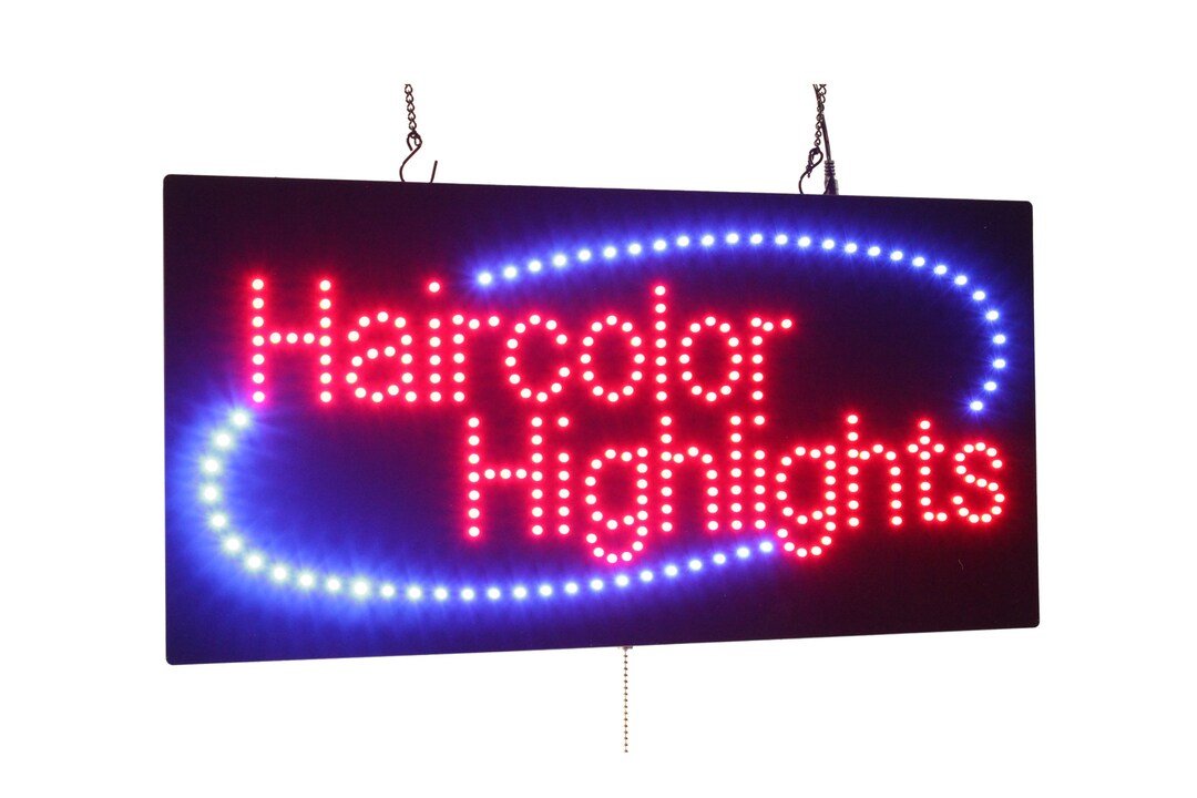 Haircolor Highlight Sign, TOPKING, Signage, LED, Neon, Open, Store ...