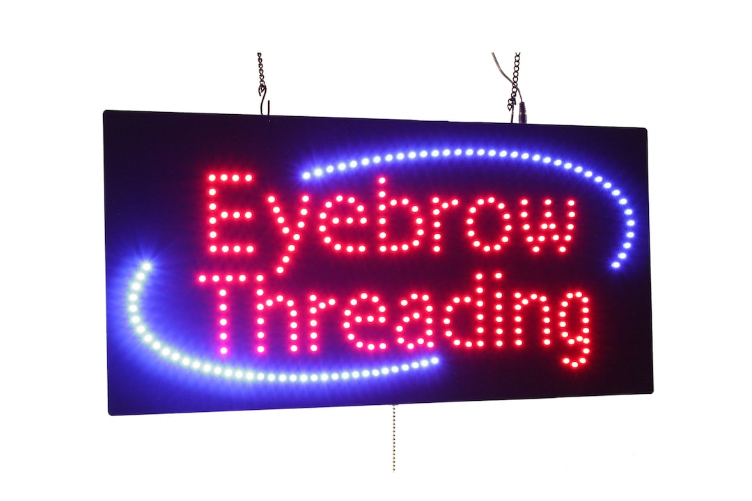 Eyebrow Threading Sign, TOPKING, Signage, LED, Neon, Open, Store ...