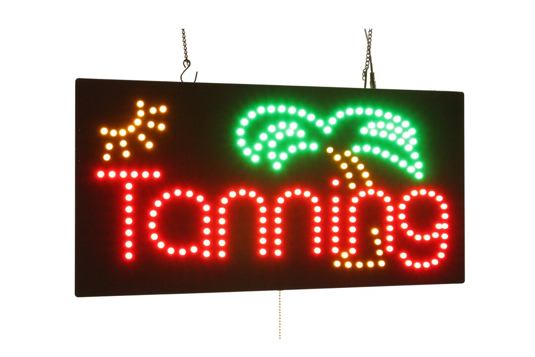 Tanning Sign, TOPKING, Signage, LED, Neon, Open, Store, Window, Shop ...