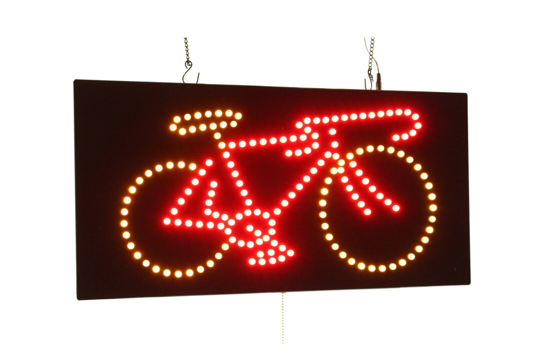 Bicycle Sign, 24"x12", 60x30cm, TOPKING, LED, Neon, Florescent, Signage ...