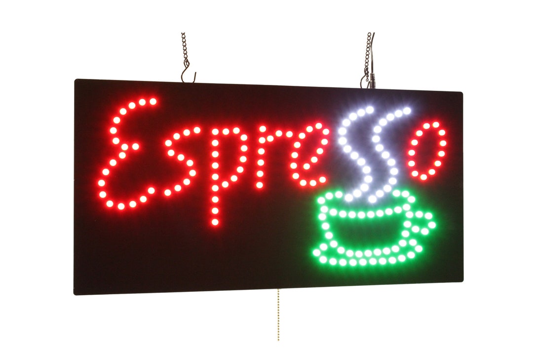 Espresso Sign, TOPKING, Signage, LED, Neon, Open, Store, Window, Shop ...