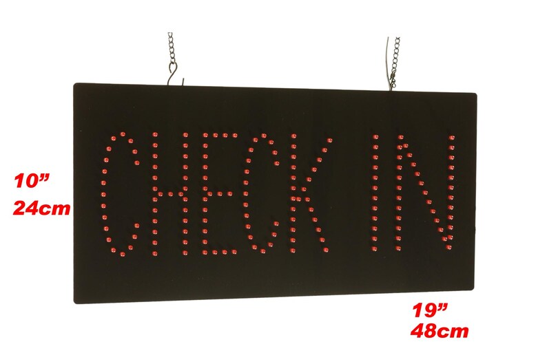 Check in Sign, 19"x10", 48x24cm, TOPKING, Signage, LED, Bright, Open ...