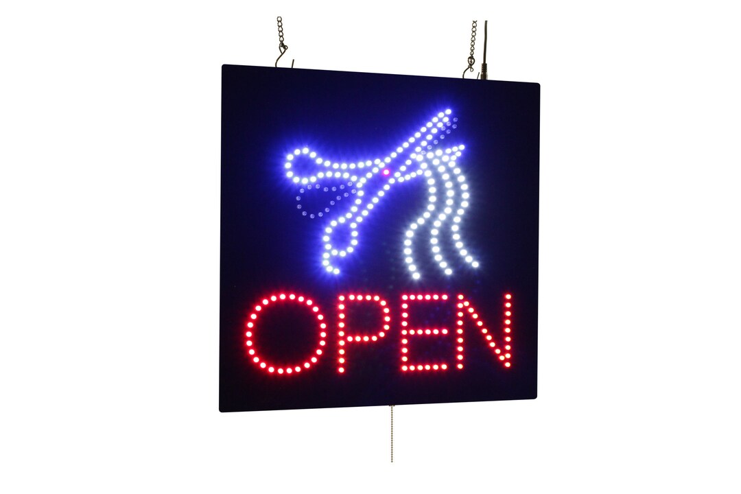 Open Scissors Sign, TOPKING, Signage, LED, Neon, Open, Store, Window ...
