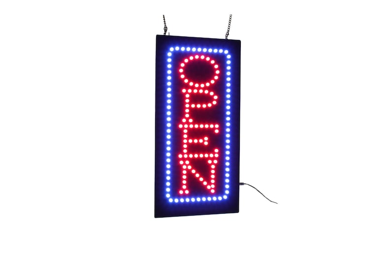 Open Sign Vertical 19", TOPKING, Signage, LED, Neon, Open, Store ...