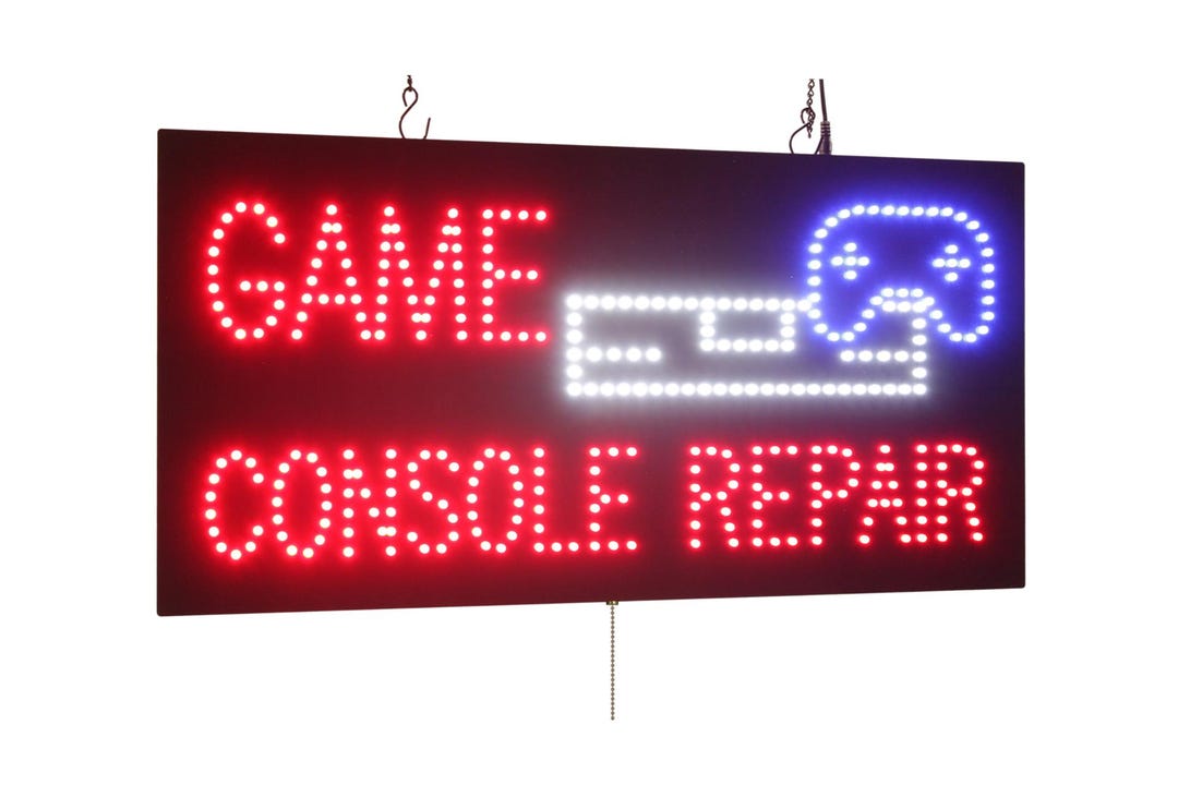 Game Console Repair Sign, 24"x12", 60x30cm, TOPKING, Signage, LED ...