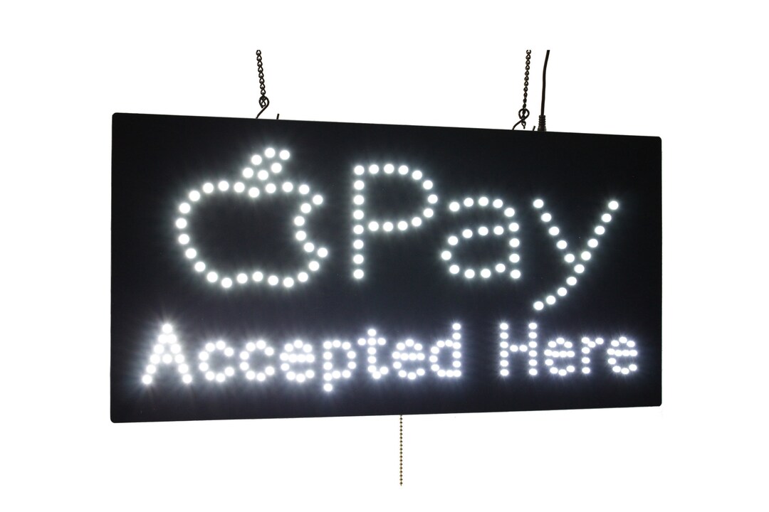 Apple Pay Sign, 24"x12", 60x30cm, TOPKING, LED, Neon, Florescent ...