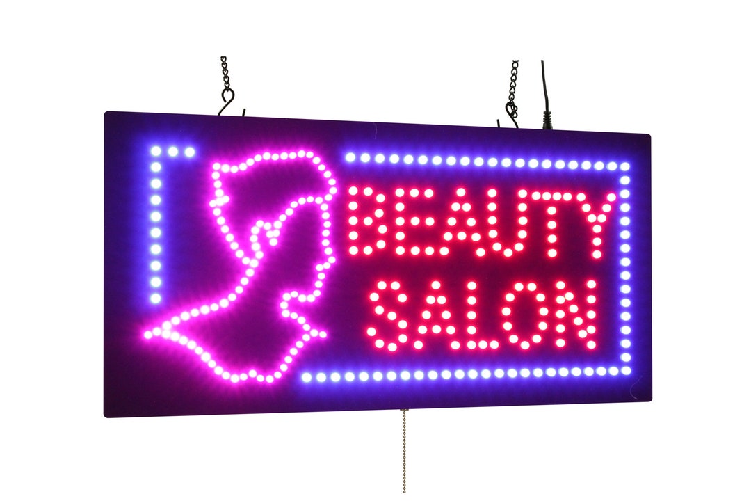 Beauty Salon Lady Sign, 24"x12", 60x30cm, TOPKING, LED, Neon ...
