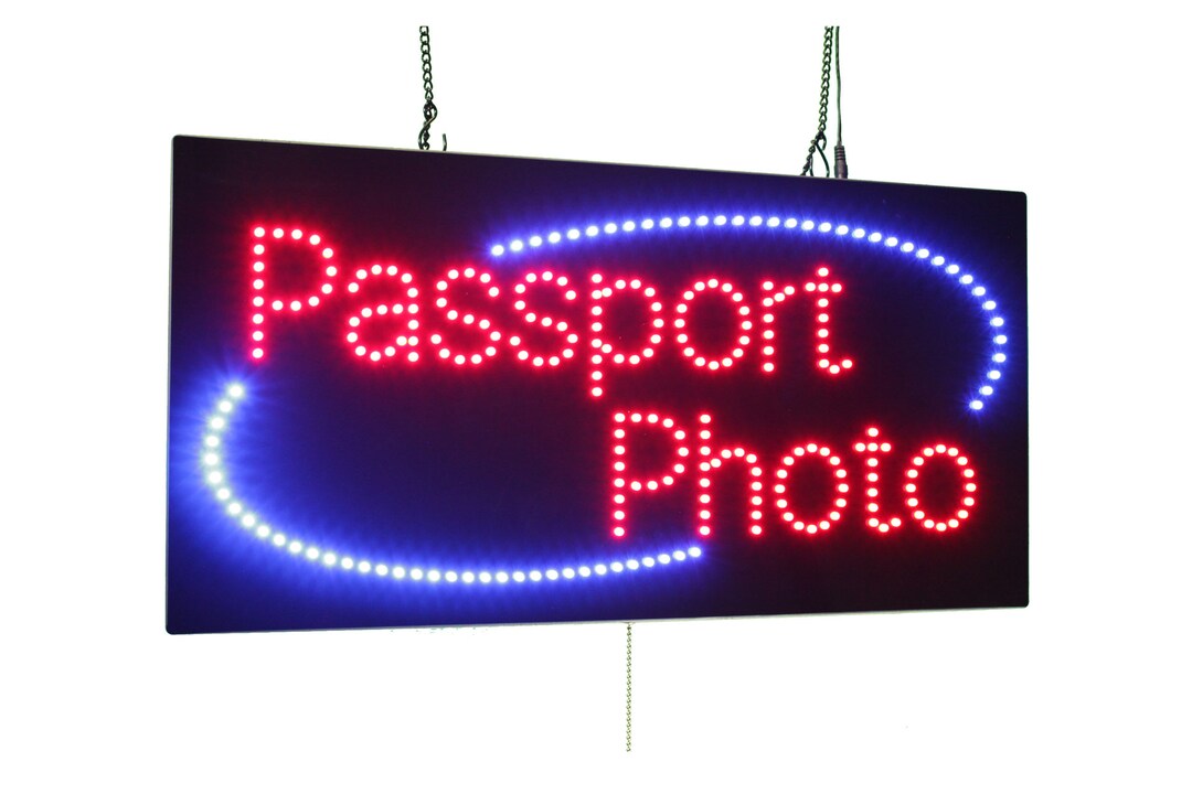 Passport Photo Sign ,LED, Neon, Store, Window, Display, Signage - Etsy