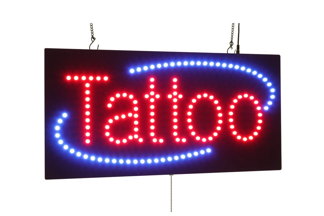 Tattoo Sign, TOPKING, Signage, LED, Neon, Open, Store, Window, Shop ...