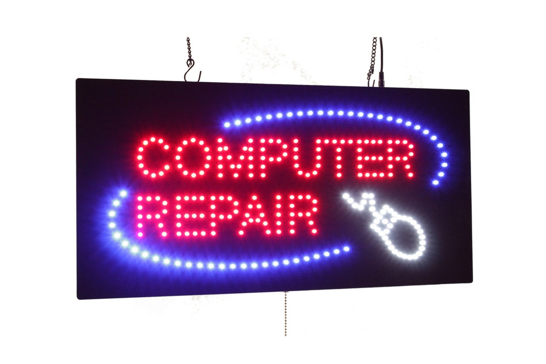 Computer Repair Sign, TOPKING, Signage, LED, Neon, Open, Store, Window ...